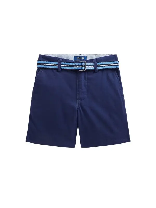 Polo Ralph Lauren Mini Bedford Flat Front Shorts With Belt - Blue