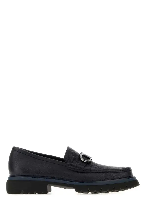 FERRAGAMO Cocoon Leather Loafers - Blue