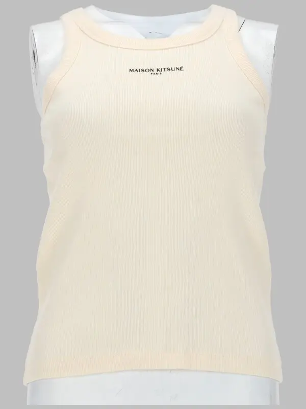 Maison Kitsuné Organic Cotton Ribbed Tank Top