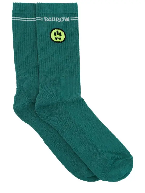 BARROW Crew Socks With Smiley Motif - Green