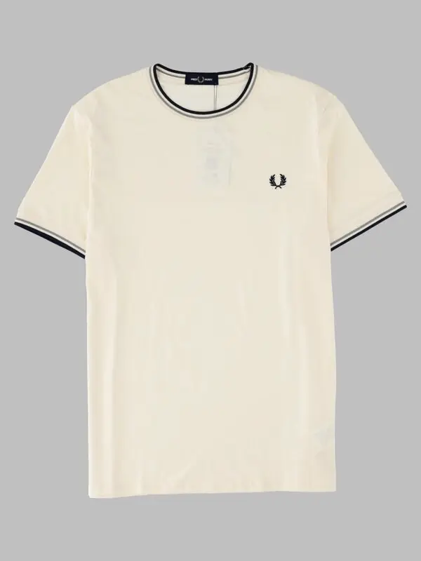 Fred Perry 100% Cotton T-shirt - Powder