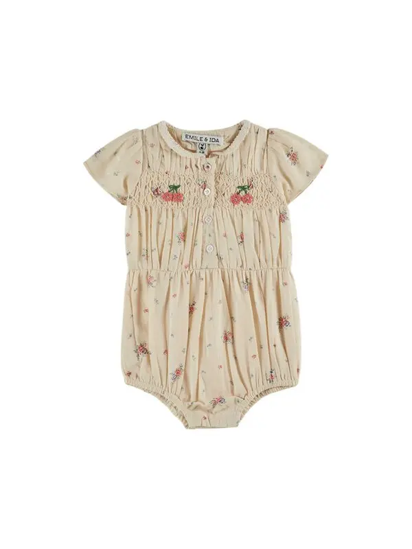 EMILE & IDA Mini Jumpsuit With Roseline Detail - Beige
