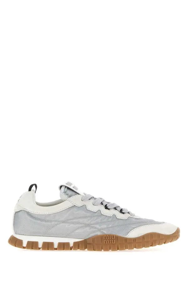 Miu Miu Tech Fabric & Suede Tyre Sneaker For - Grey