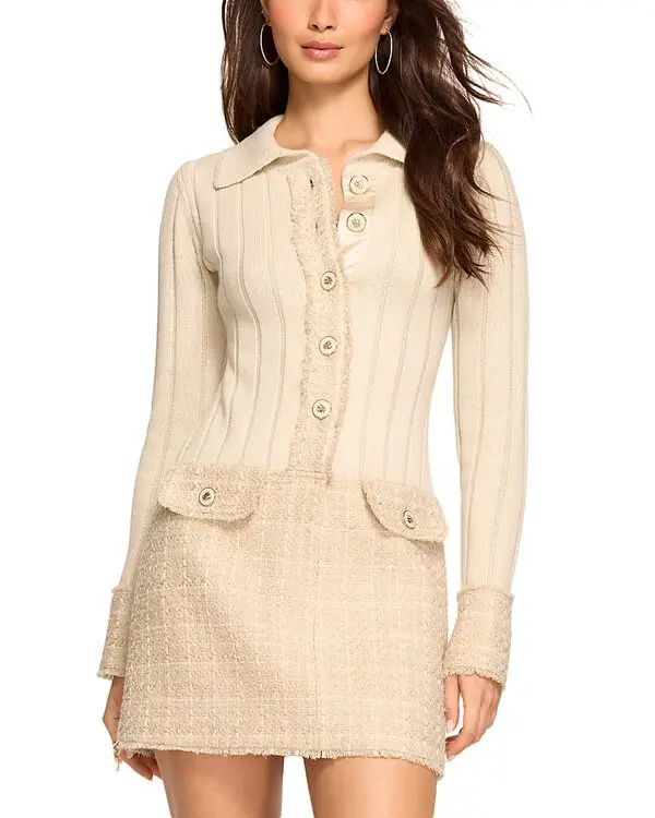 Ramy Brook Ellen Tweed Mini Dress - Bone
