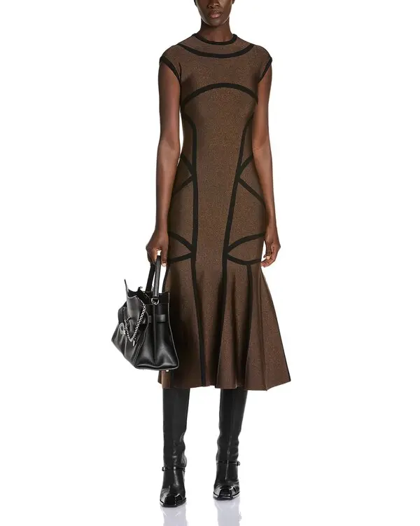 Alexander McQueen Jacquard Line Midi Dress