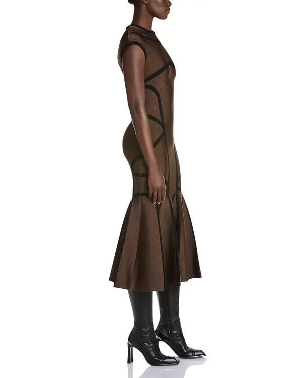 Alexander McQueen Jacquard Line Midi Dress
