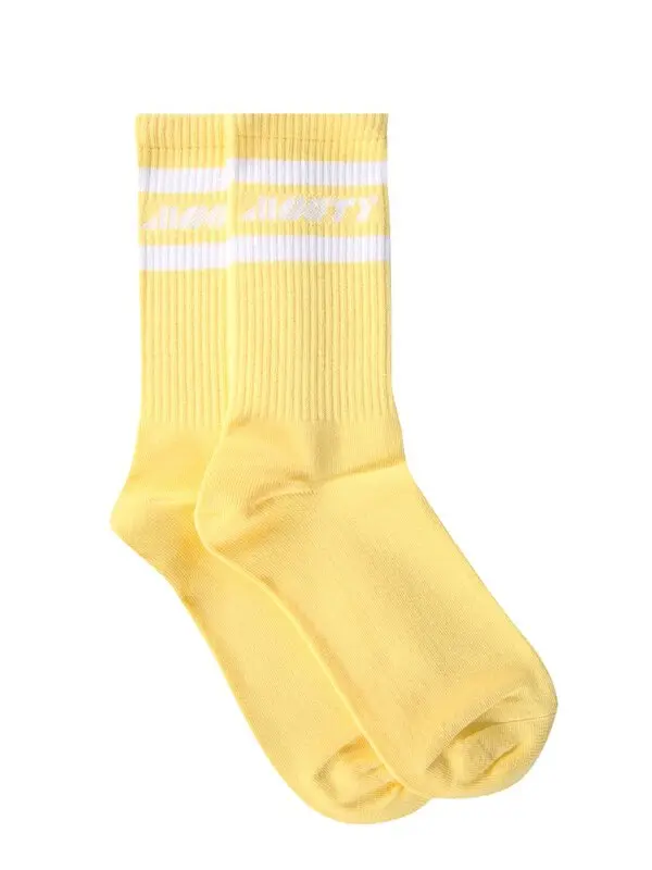 MOUTY Medium Leg Logo Socks - Yellow