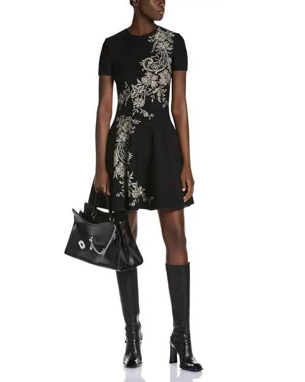 Alexander McQueen Saraband Lace Flared Mini Dress
