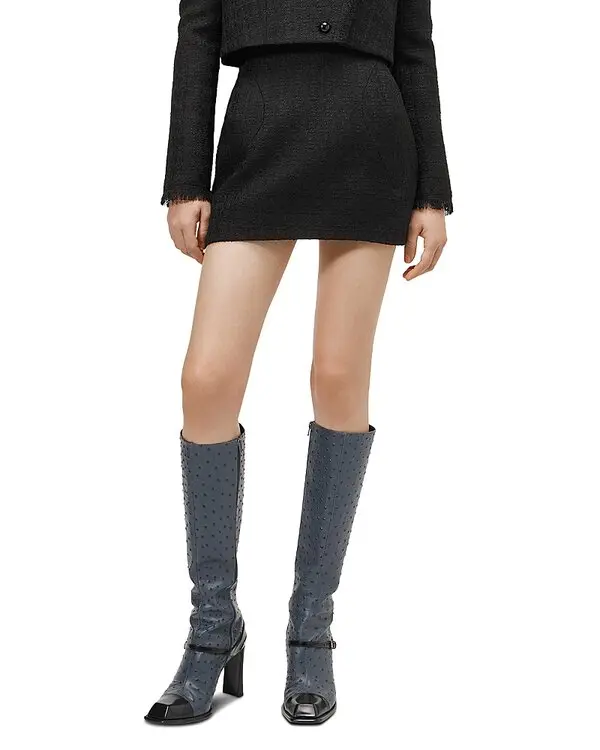 Alexander McQueen Light Tweed Mini Skirt - Black