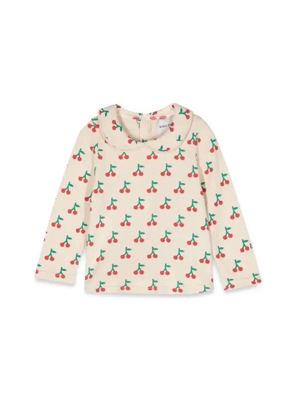 BOBO CHOSES Mini Cherry All Over Collar Long Sleeve T-shirt