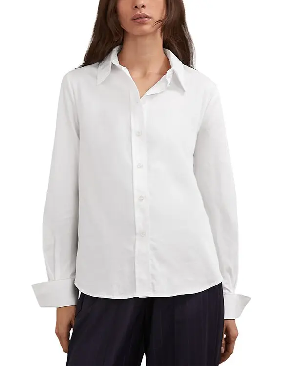 REISS Lottie Cotton Sateen Shirt