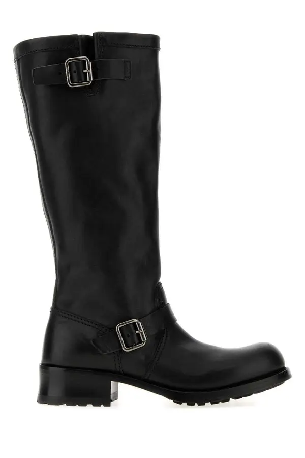Prada Leather Boots - Black