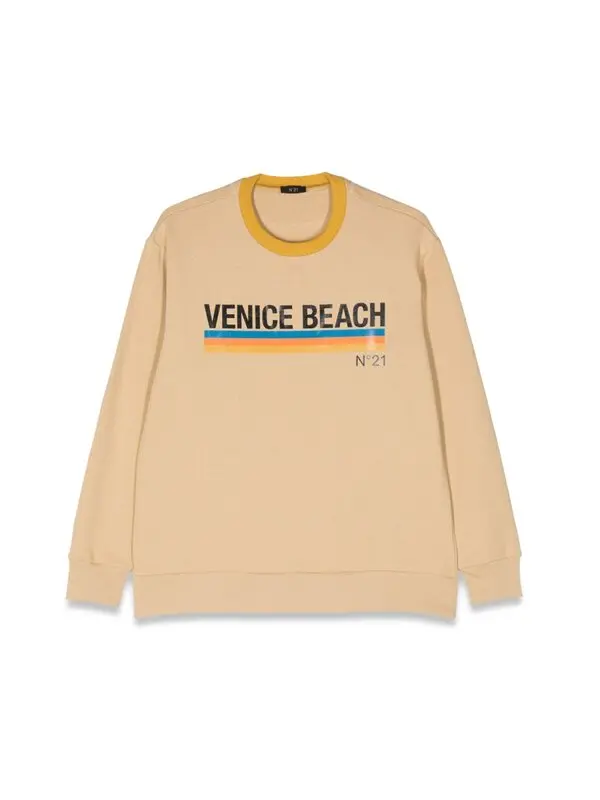 N°21 Mini Beach Crewneck Sweatshirt - Beige