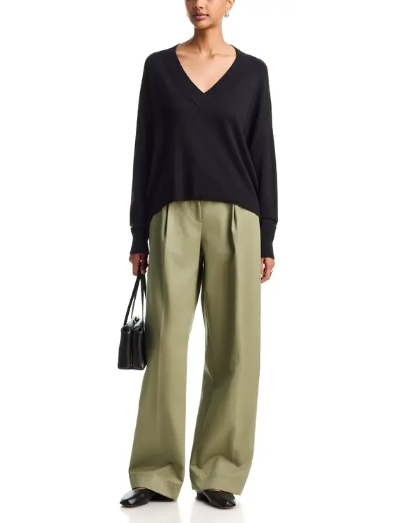 SIX FIFTY Geneva V Neck Dropped Shoulder Sweater - Black