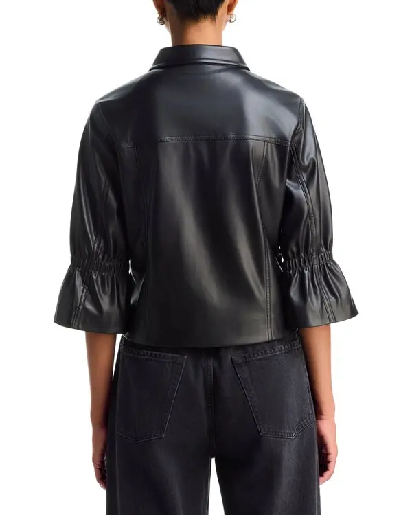 SIX FIFTY Romy Faux Leather Flared Elbow Sleeve Jacket