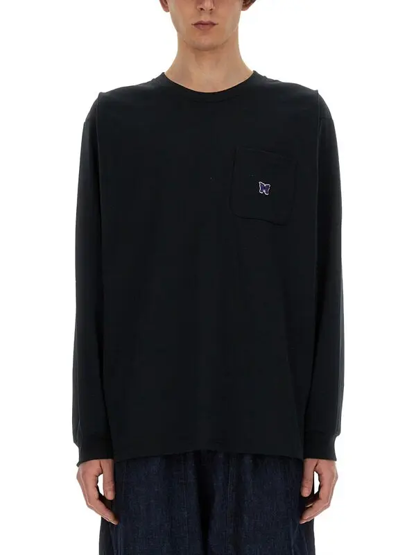 Needles Logo T-shirt For - Black