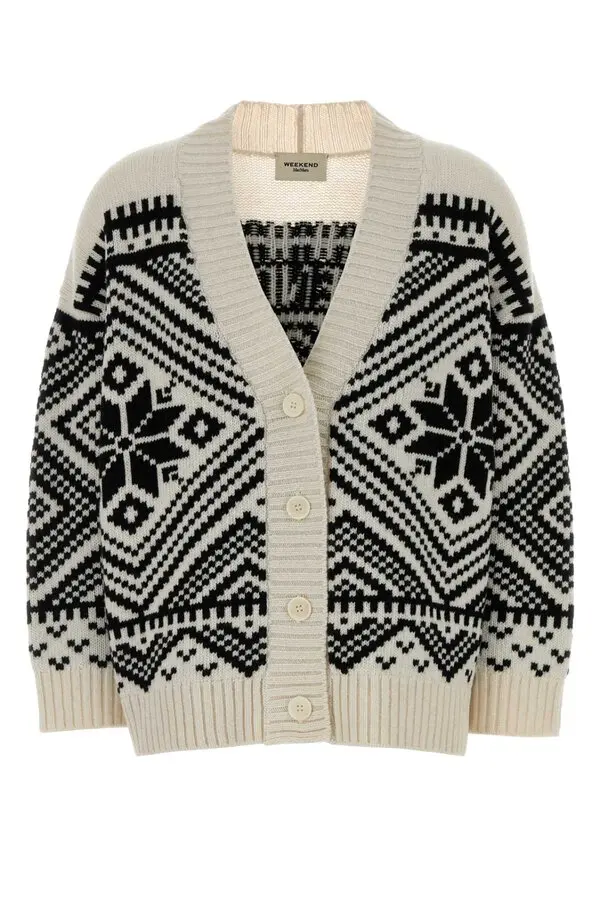WEEKEND Embroidered Wool Oversize Cardigan