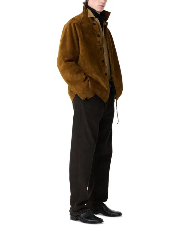 Studio Nicholson Suede Leather Button Overshirt