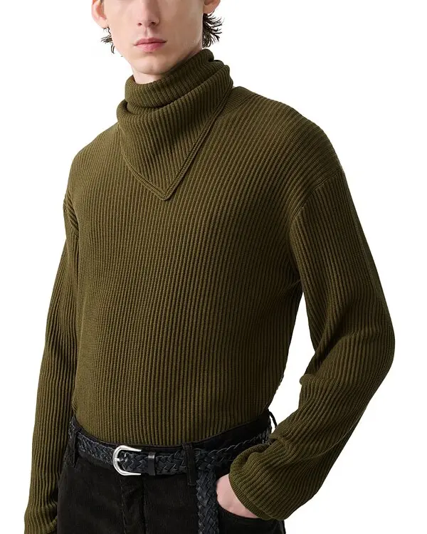 Studio Nicholson Slim Cotton Ribbed Turtleneck Sweater - Olive