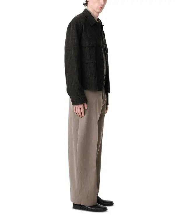 Studio Nicholson Slim Cotton & Wool Knit Check Overshirt
