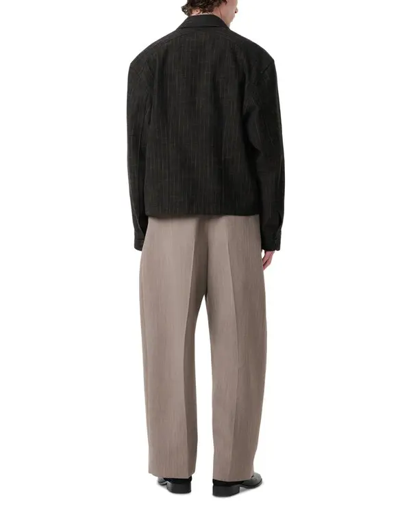 Studio Nicholson Slim Cotton & Wool Knit Check Overshirt