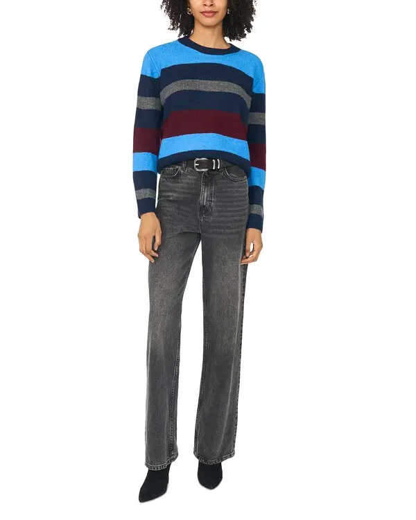 Vince Camuto Striped Crewneck Sweater