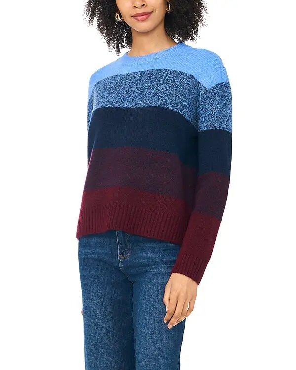 Vince Camuto Striped Crewneck Sweater