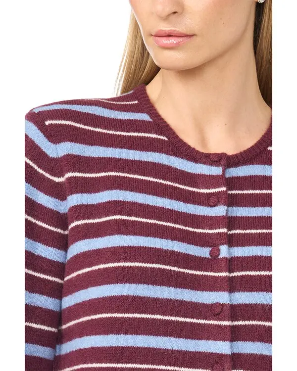 CECE DUPRAZ Striped Crewneck Cardigan