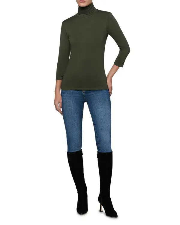 L'Agence Aja Turtleneck Three Quarter Sleeve Top