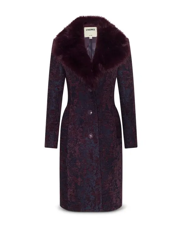 L'Agence Laney Faux Fur Collar Coat