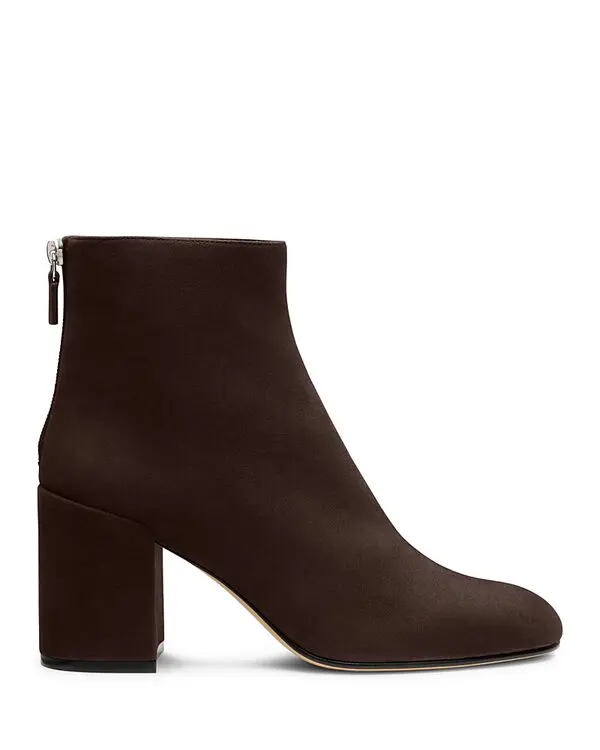 STUART WEITZMAN Bacari Zip 75 Suede Ankle Boots - Midnight Espresso