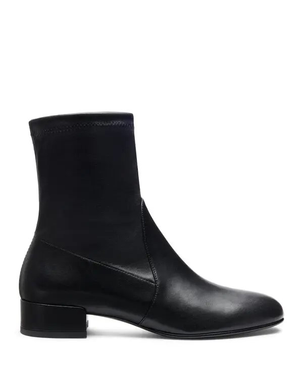 STUART WEITZMAN Bacari Leather Ankle Boots - Black