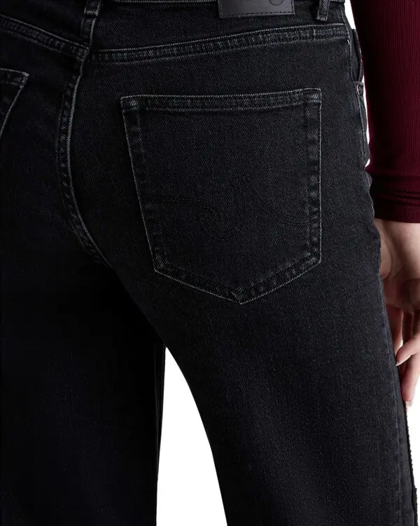 Ag Saige Embroidered High Rise Wide Leg Jeans