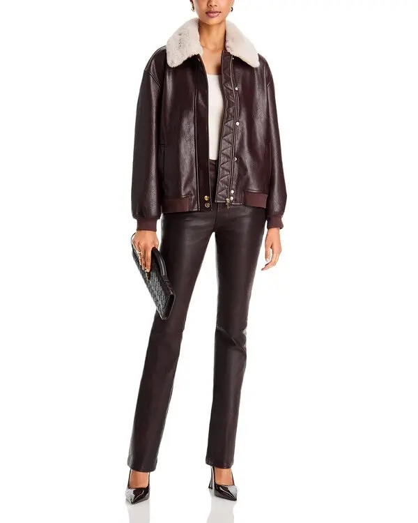Generation Love Allison Faux Fur Faux Leather Bomber Jacket