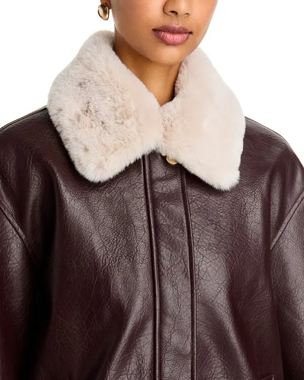 Generation Love Allison Faux Fur Faux Leather Bomber Jacket