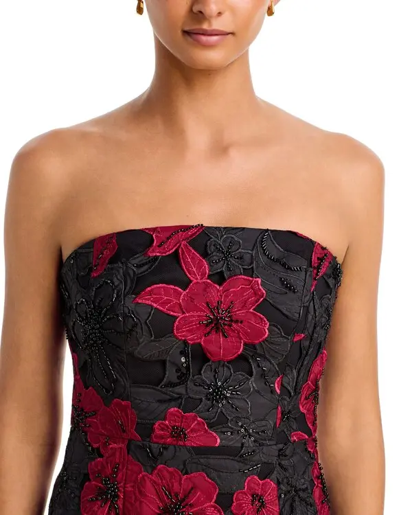 MILLY Orion Embellished Strapless Lace Gown