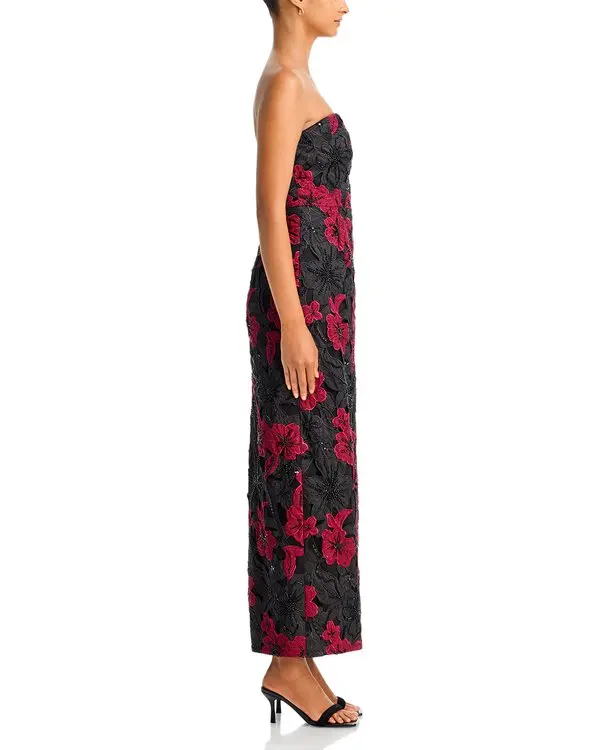 MILLY Orion Embellished Strapless Lace Gown