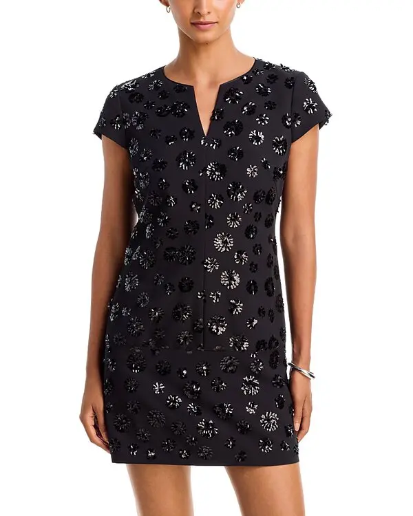 MILLY Pat Sequin Mini Dress - Black