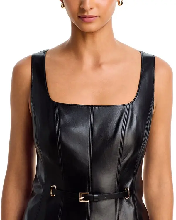MILLY Ori Faux Leather Mini Dress
