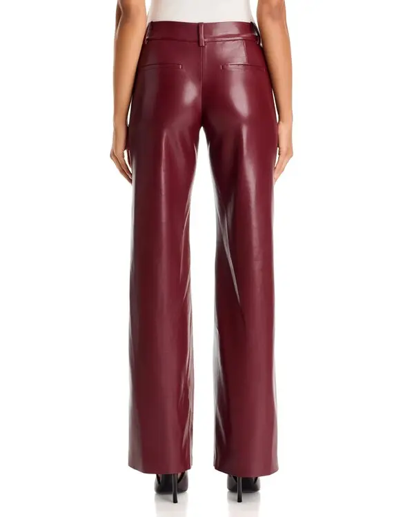 Alice + Olivia Alexander Mid Rise Faux Leather Trousers