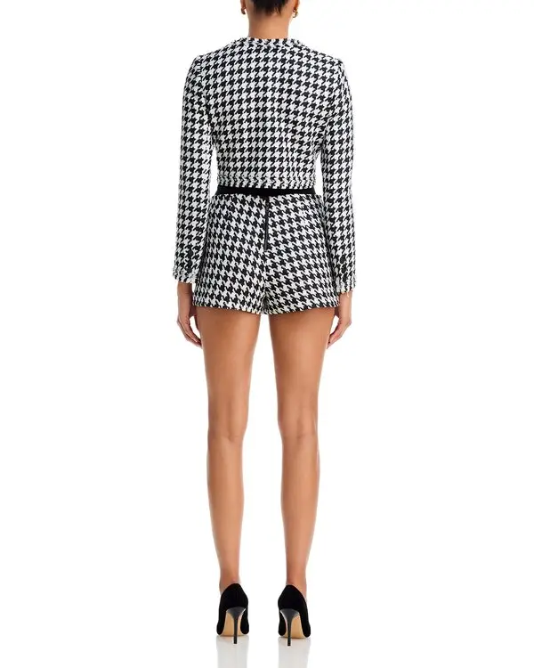 Alice + Olivia Dumont Boxy Fringe Trim Jacket