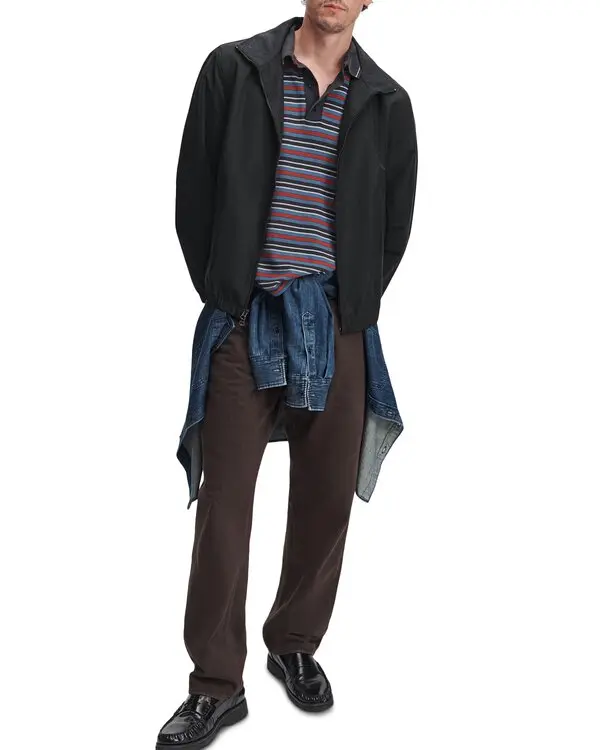 Rag & Bone Cotton Stripe Pique Polo Shirt