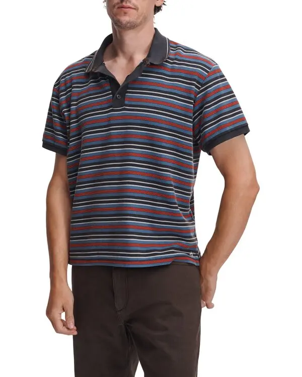 Rag & Bone Cotton Stripe Pique Polo Shirt