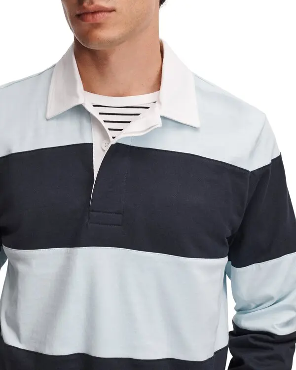 Rag & Bone Classic Cotton Bold Stripe Rugby Polo Shirt