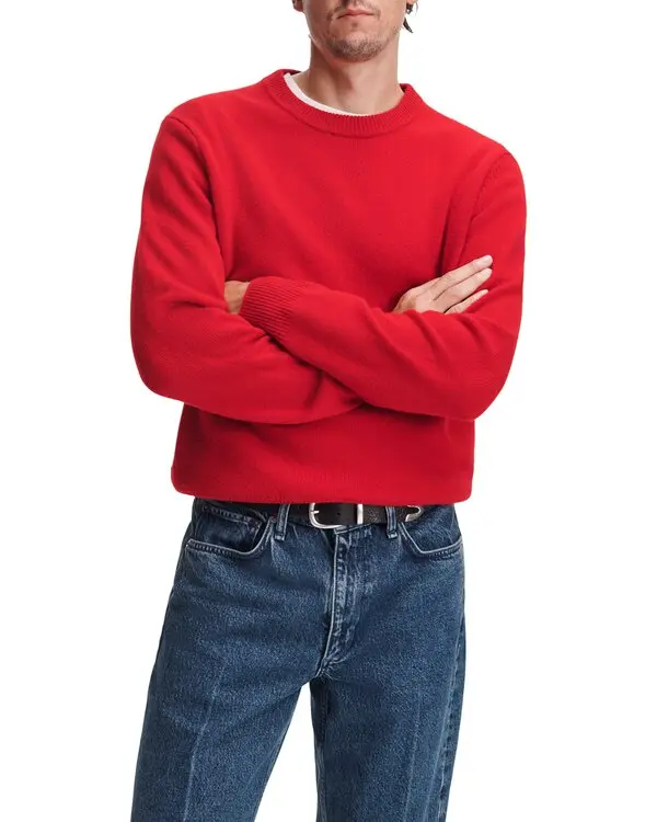 Rag & Bone Vernon Cashmere Crewneck Shirt - Red