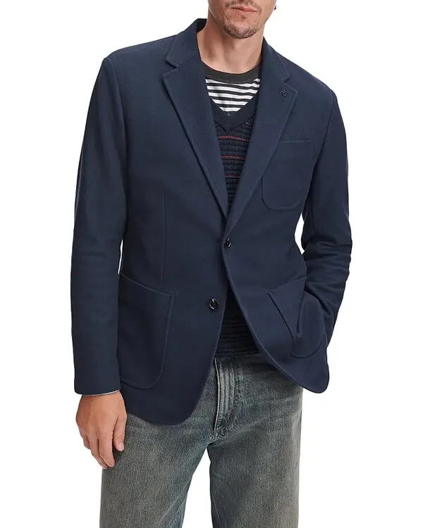 Rag & Bone Becker Cotton Knit Pique Sport Coat - Navy
