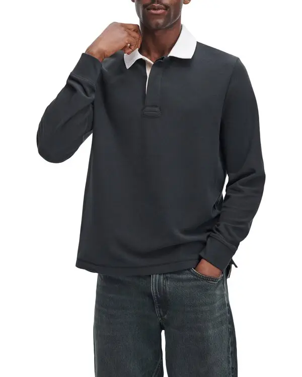 Rag & Bone Classic Cotton Solid Pique Polo Shirt