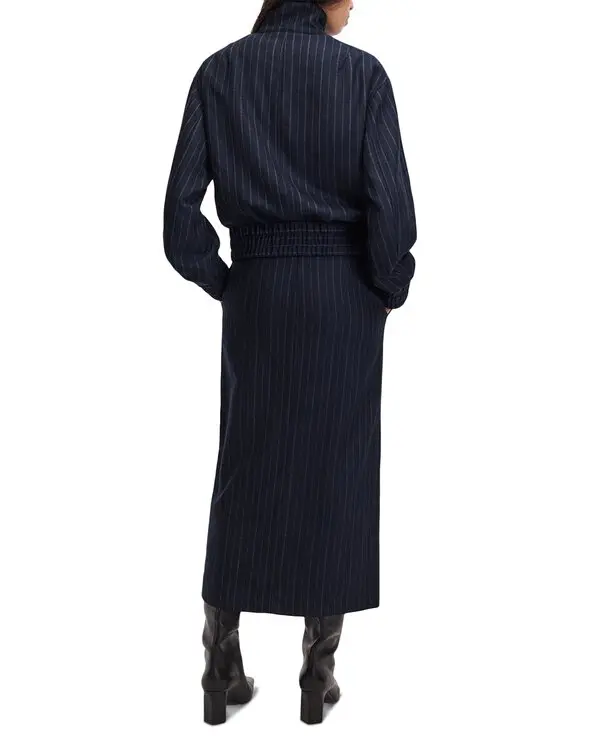 Rag & Bone Bessie Pinstriped Wool Blend Midi Skirt