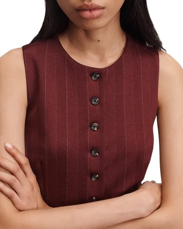 Rag & Bone Irina Ponte Jacquard Tailored Vest