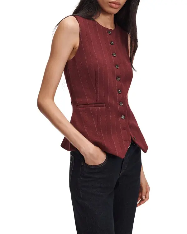 Rag & Bone Irina Ponte Jacquard Tailored Vest